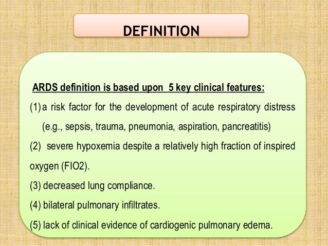ACUTE RESPIRATORY DISTRESS SYNDROME. (ARDS)