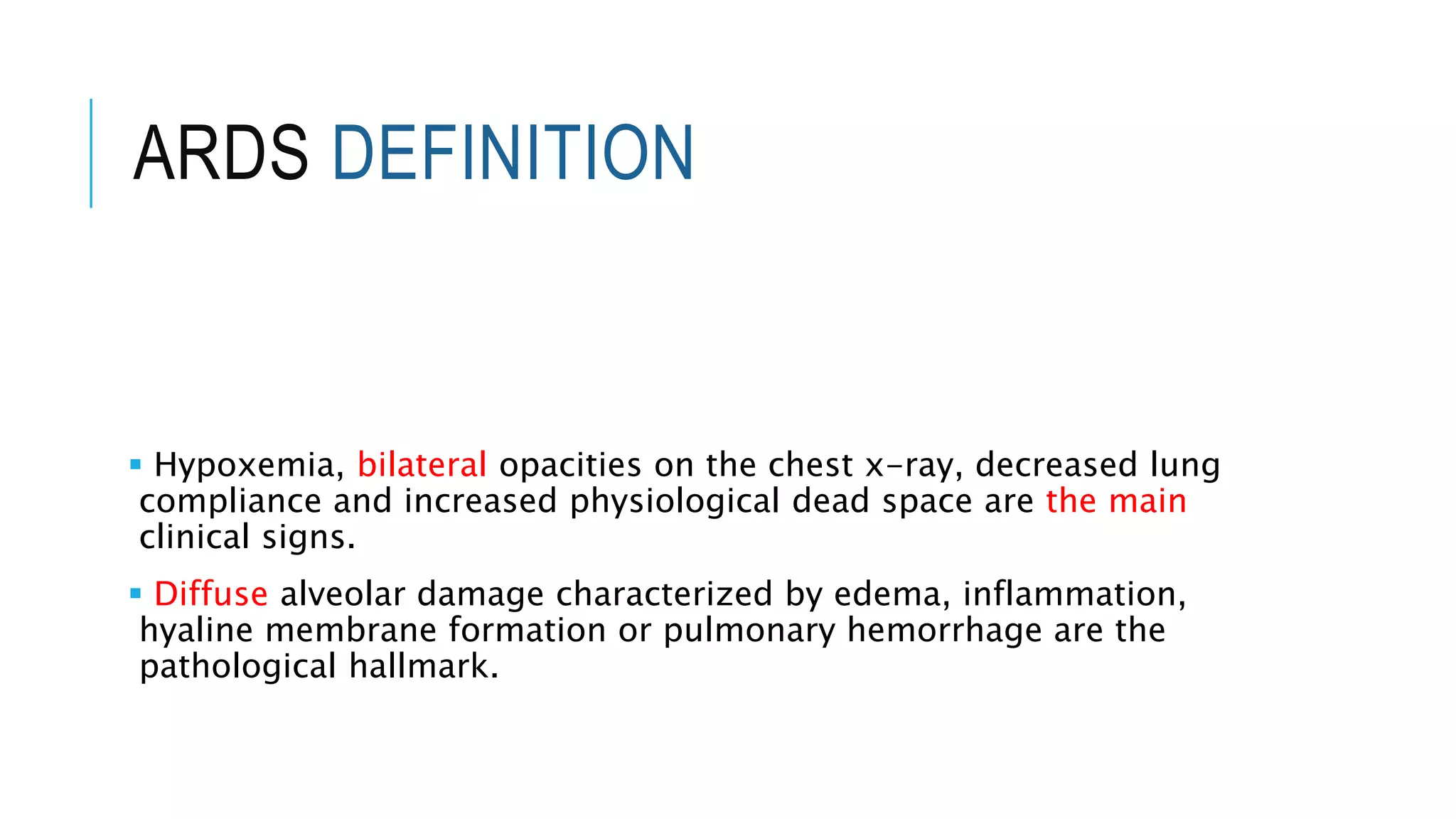 pediatric Acute Respiratory Distress Syndrome ( ARDS ) | PPTX