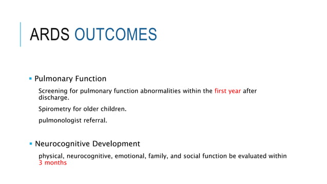 pediatric Acute Respiratory Distress Syndrome ( ARDS ) | PPTX