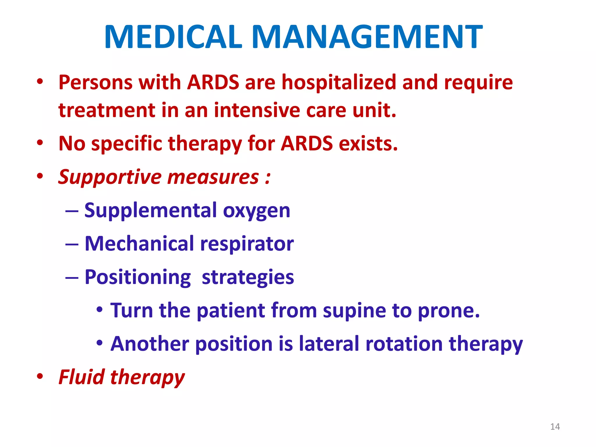 Acute respiratory distress syndrome (ARDS) | PPTX