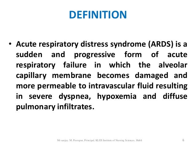 Acute respiratory distress syndrome (ARDS)