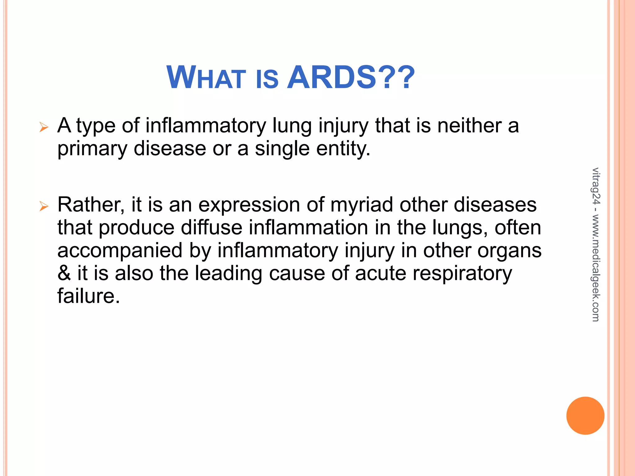 ARDS - Diagnosis and Management | PPTX