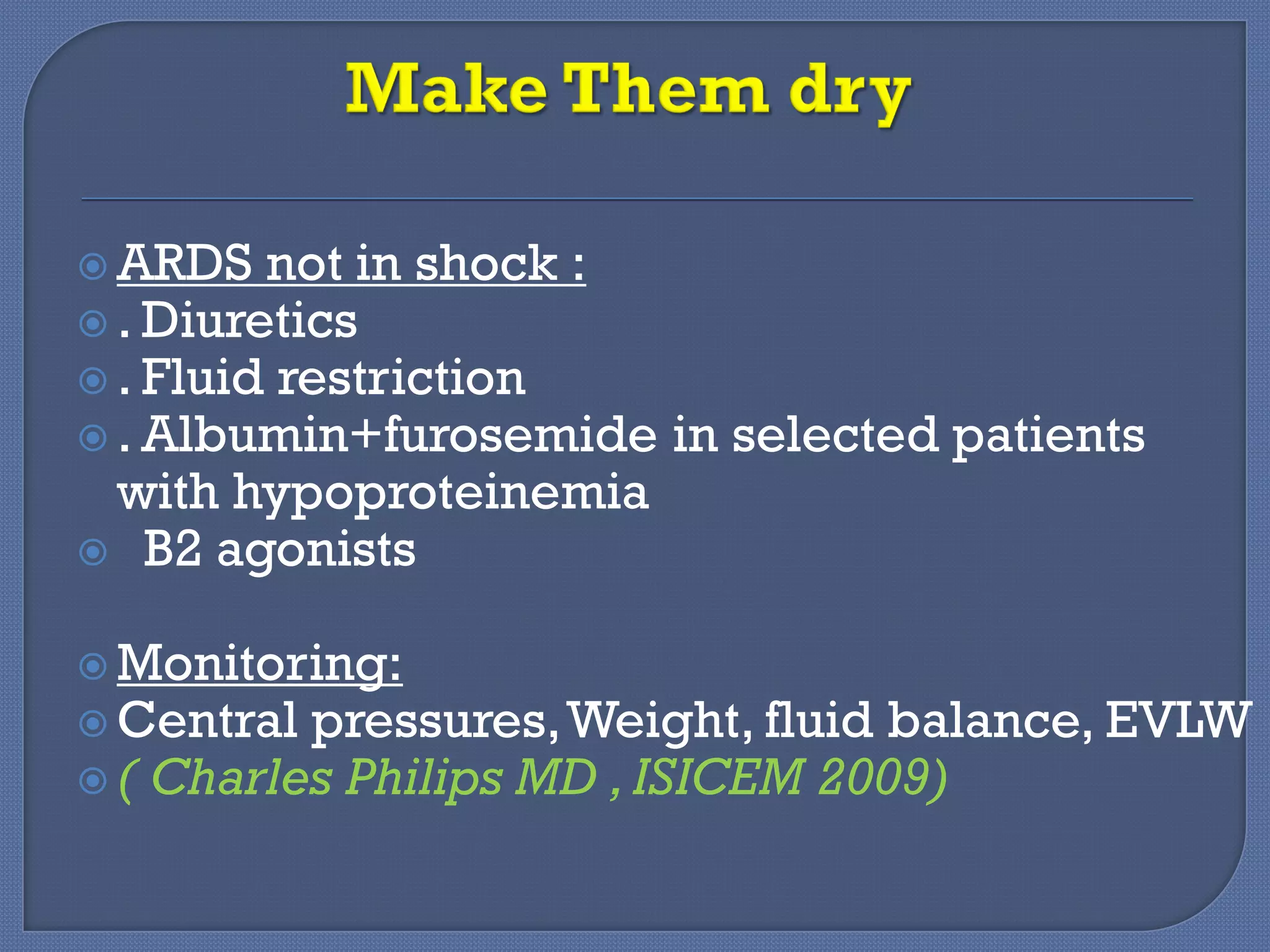 Pulmonary Edema: Fluids or Diuretics? | PPT