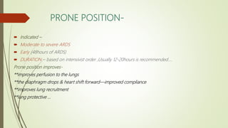 ARDS MEANING,MANAGEMENT . PRONE POSITIONING & NURSES ROLE | PPTX