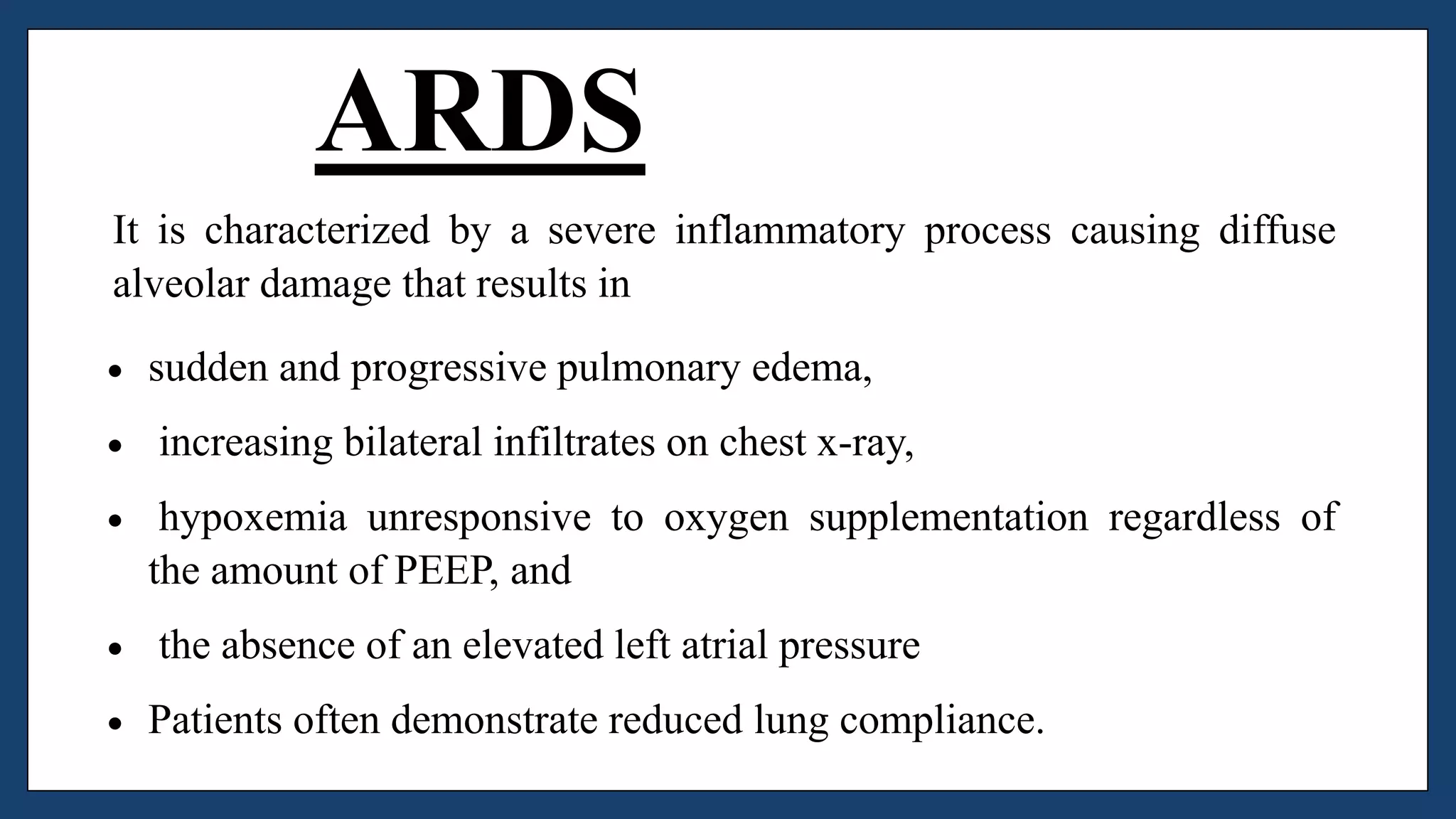 ARDS (acute respiratory distress syndrome) ppt SlideShare | PPTX