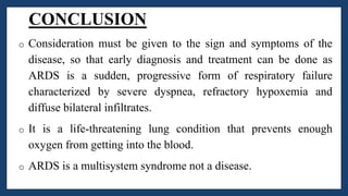 ARDS (acute respiratory distress syndrome) ppt SlideShare | PPTX