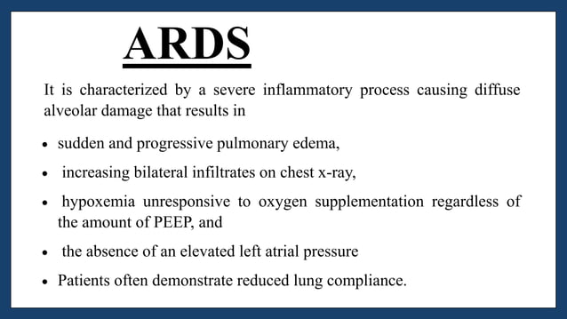 ARDS (acute respiratory distress syndrome) ppt SlideShare | PPTX