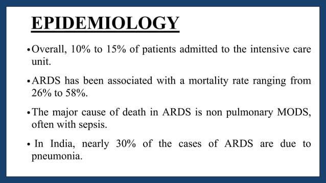 ARDS (acute respiratory distress syndrome) ppt SlideShare | PPTX