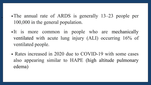 ARDS (acute respiratory distress syndrome) ppt SlideShare | PPTX