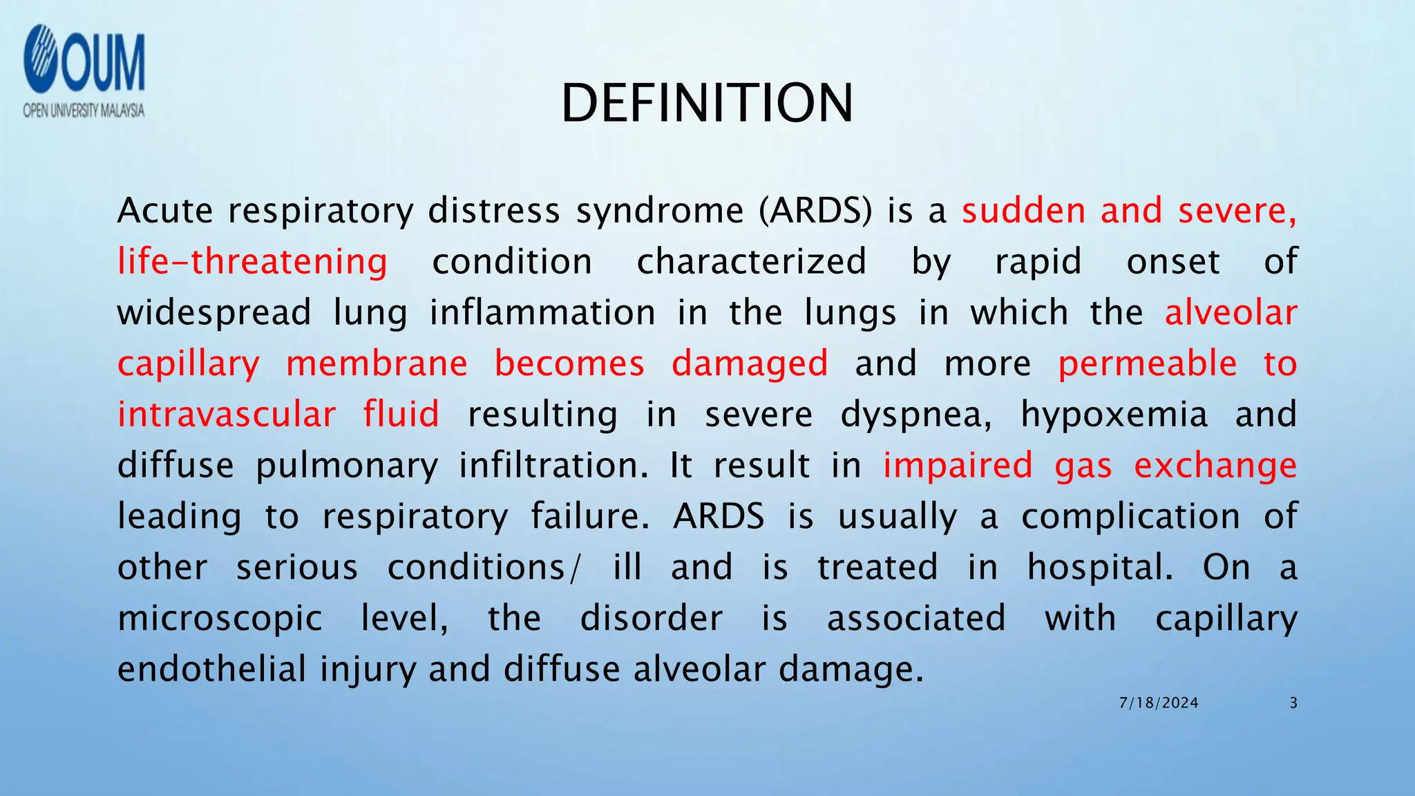 ARDS_Presentation.pptx acute respiratory disease syndrome | PPTX | Lung and Respiratory Health ...
