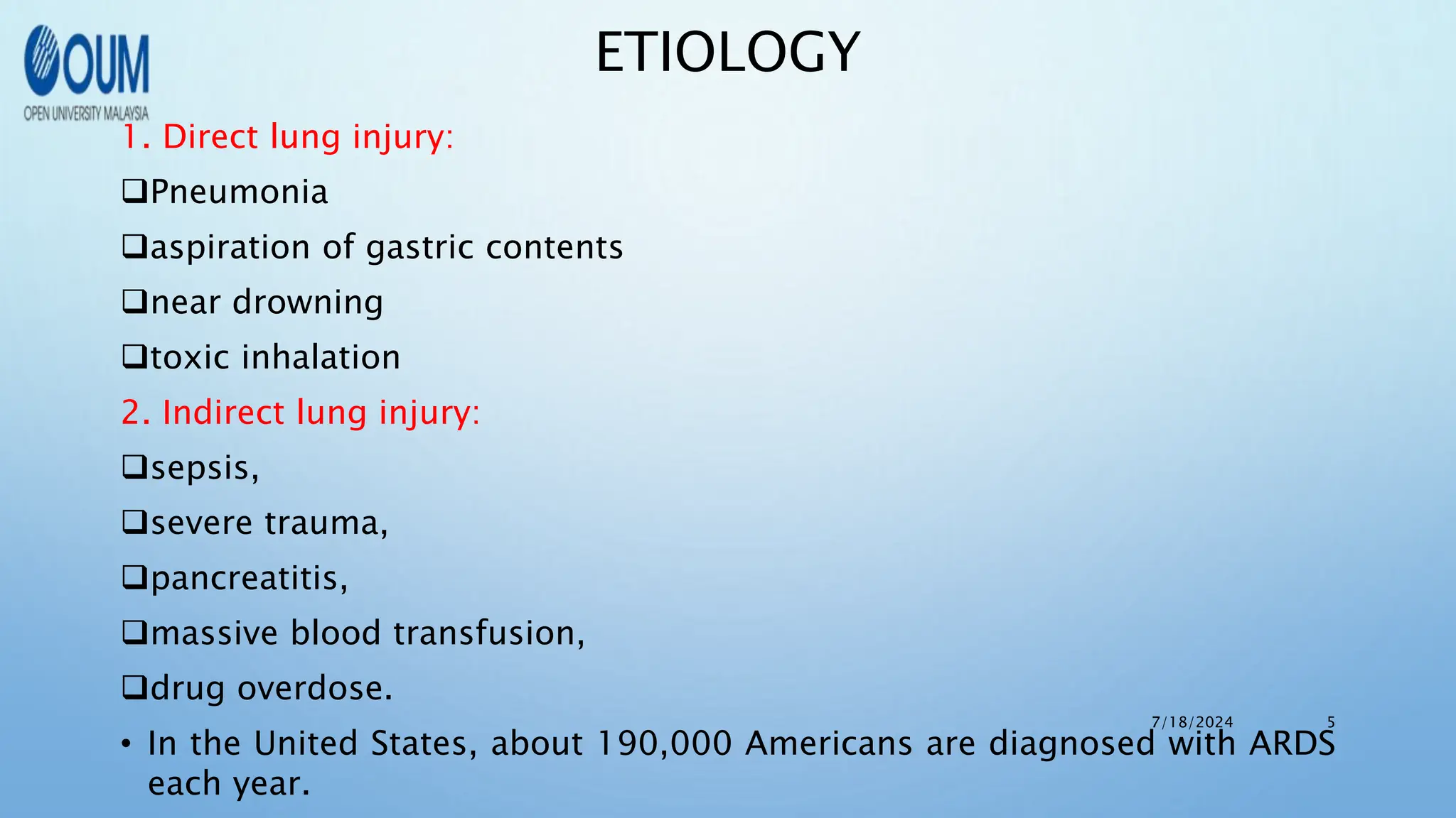 ARDS_Presentation.pptx acute respiratory disease syndrome | PPTX | Lung ...
