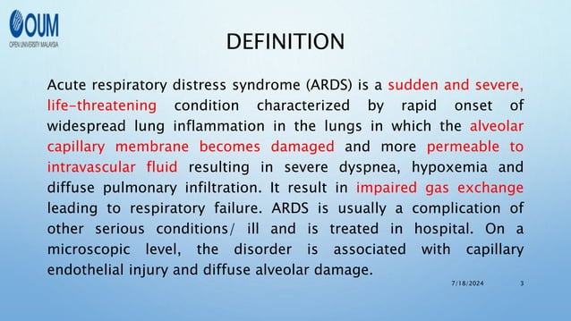 ARDS_Presentation.pptx acute respiratory disease syndrome | PPTX | Lung ...