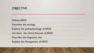 Acute respiratory distress syndrome critical care area | PPTX