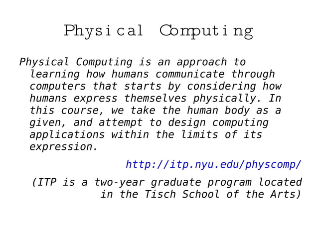 Arduino and Physical Computing | ODP