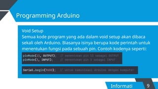 INFORMATIKA SMANSA ARDUINO PROGRAMMING Eko Sefriyanto Adhi, S.Pd. | PPT