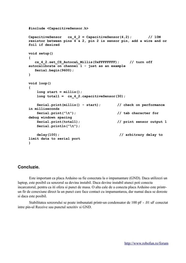 Arduino Capacitive Sensor Robofun Pdf