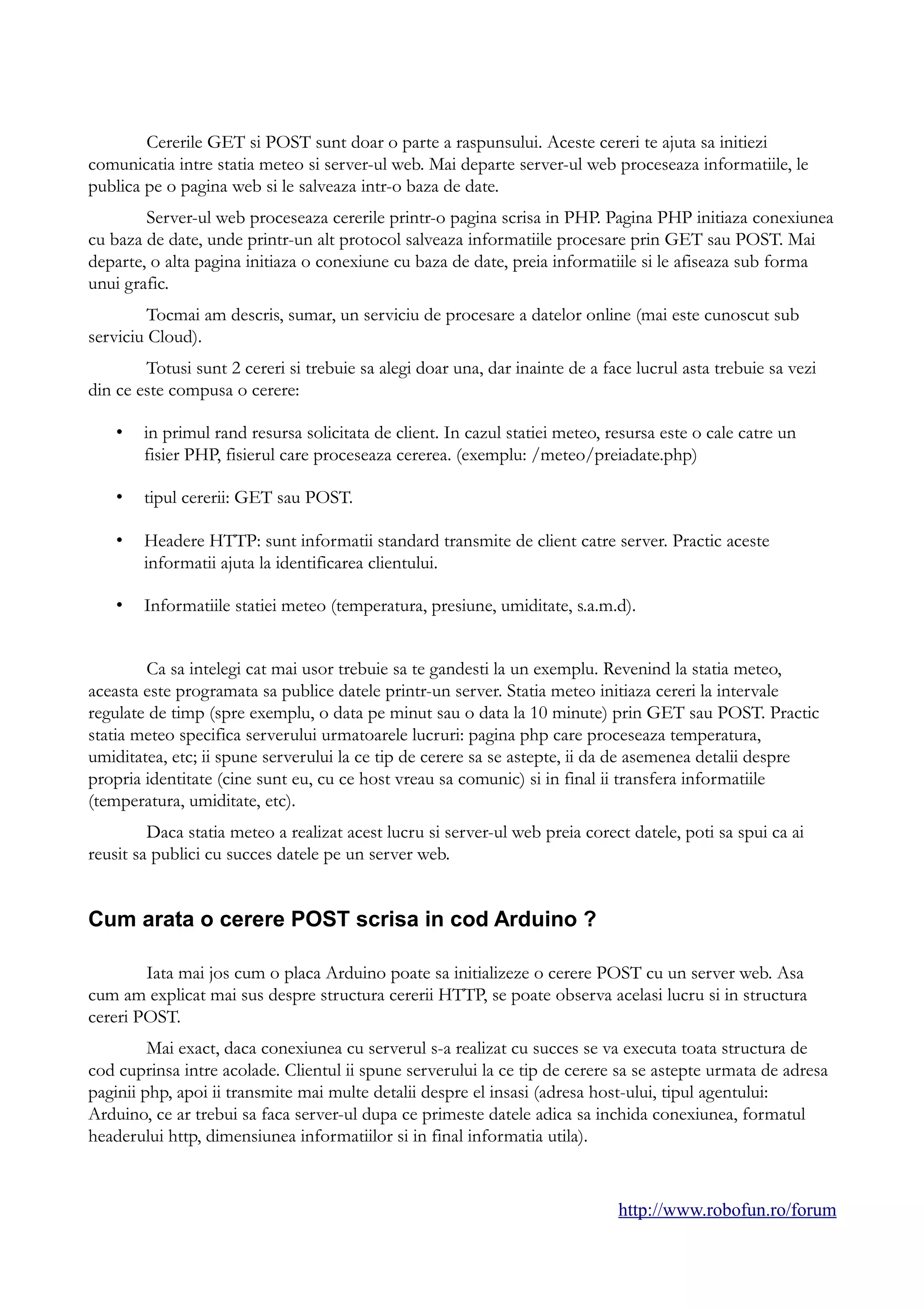 Arduino cereri httpgetpost | PDF