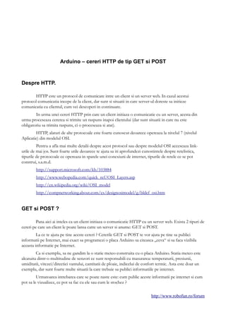 Arduino cereri httpgetpost | PDF