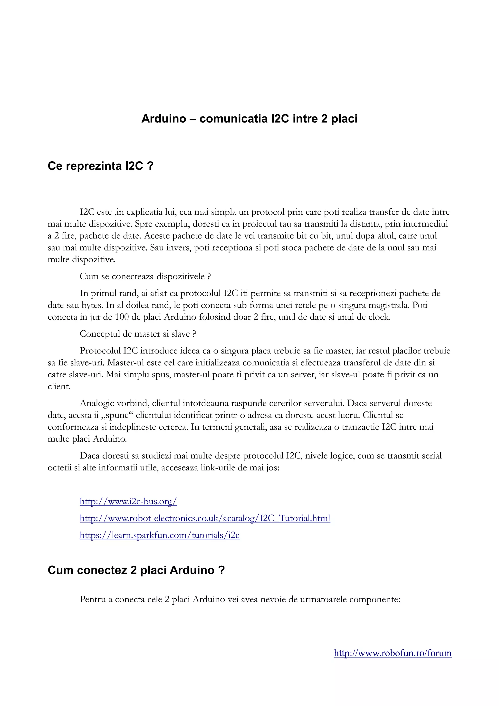 Arduino comunicatie i2c | PDF