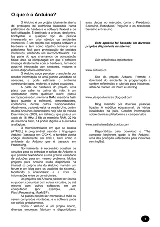 Arduino introdução - 10 projectos | PDF