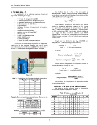 LECTOR DE TEMPERATURA CON LM35 Y MULTIPLEXOR DE DISPLAY DE 7 SEGMENTOS CON ARDUINO | DOCX ...