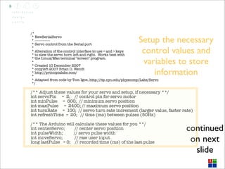 Arduino Lecture 3 - Making Things Move and AVR programming | PPT