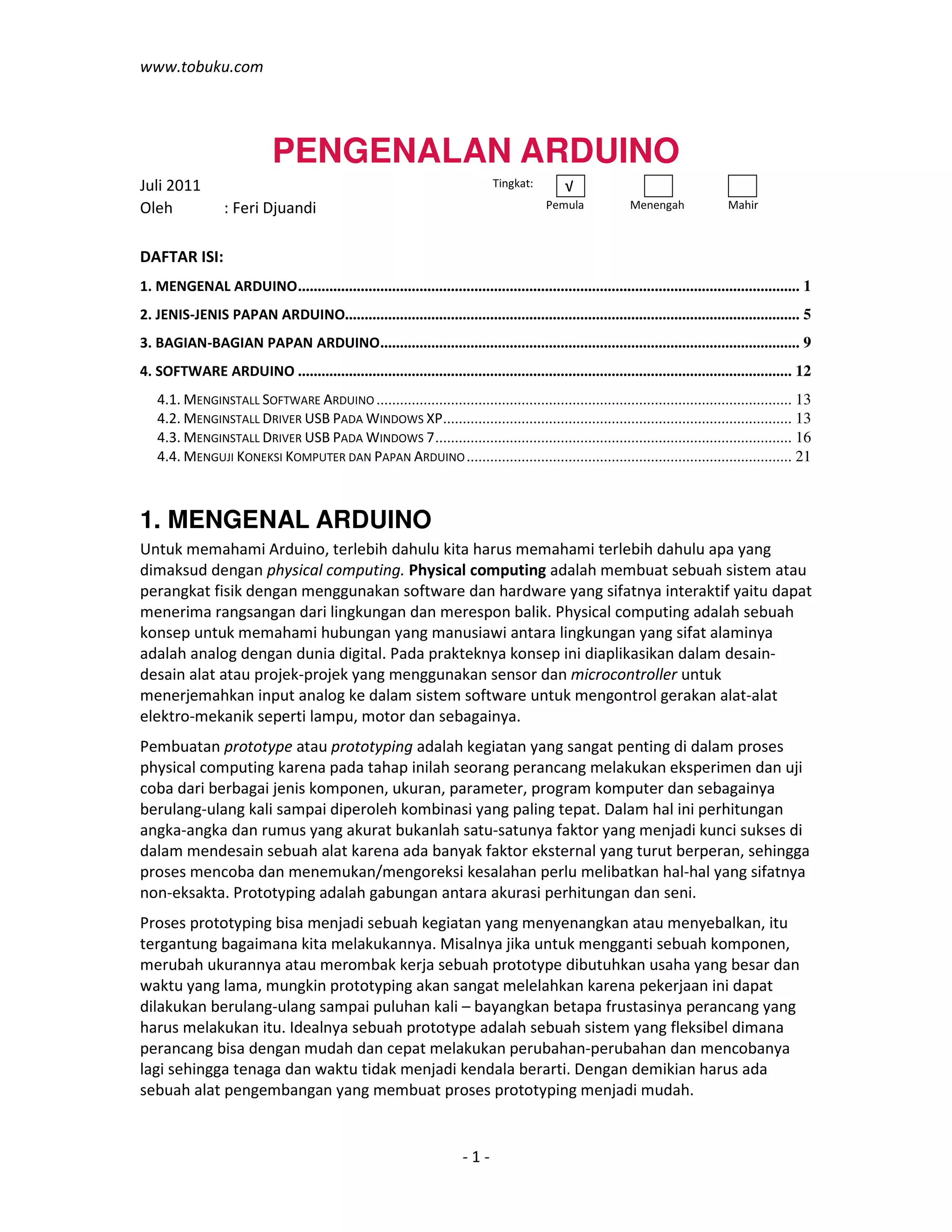 Arduino pengenalan | PDF