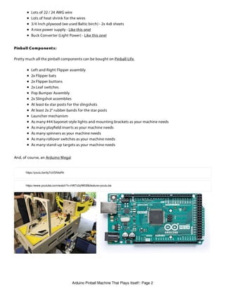 Arduino pinball-machine that plays itself | PDF