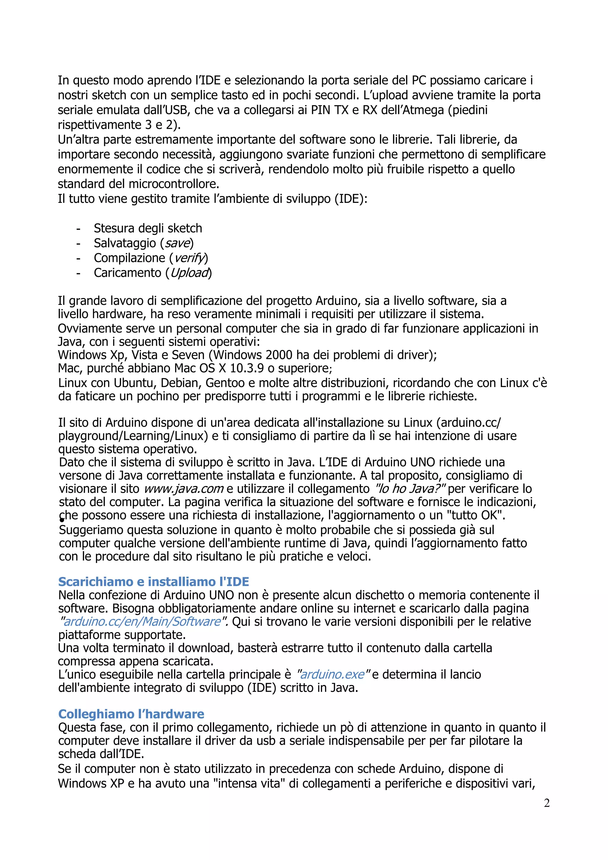 Arduino prima spiegazione | PDF