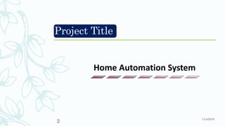 Home Automation System - Arduino | PPT