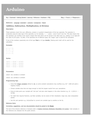 Arduino reference | PDF