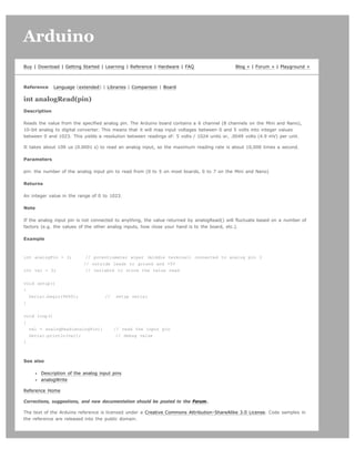 Arduino reference | PDF