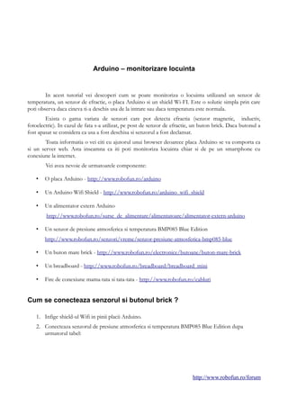 Arduino shield wifi-monitorizarelocuinta | PDF | Internet | Computing