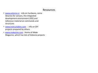 QuickIntroduction to Arduino and Sensors | PPTX