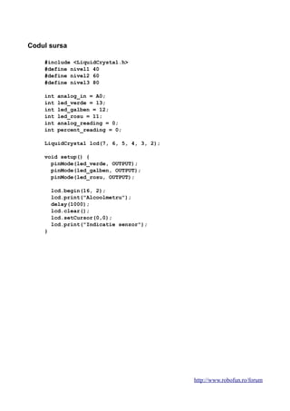 Arduino alcoolmetru | PDF