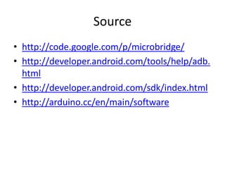 ควบคุมบอร์ดArduinoผ่านระบบandroid | PPT