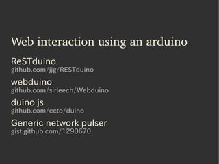 Arduino and the real time web | PDF | Web Development | Internet