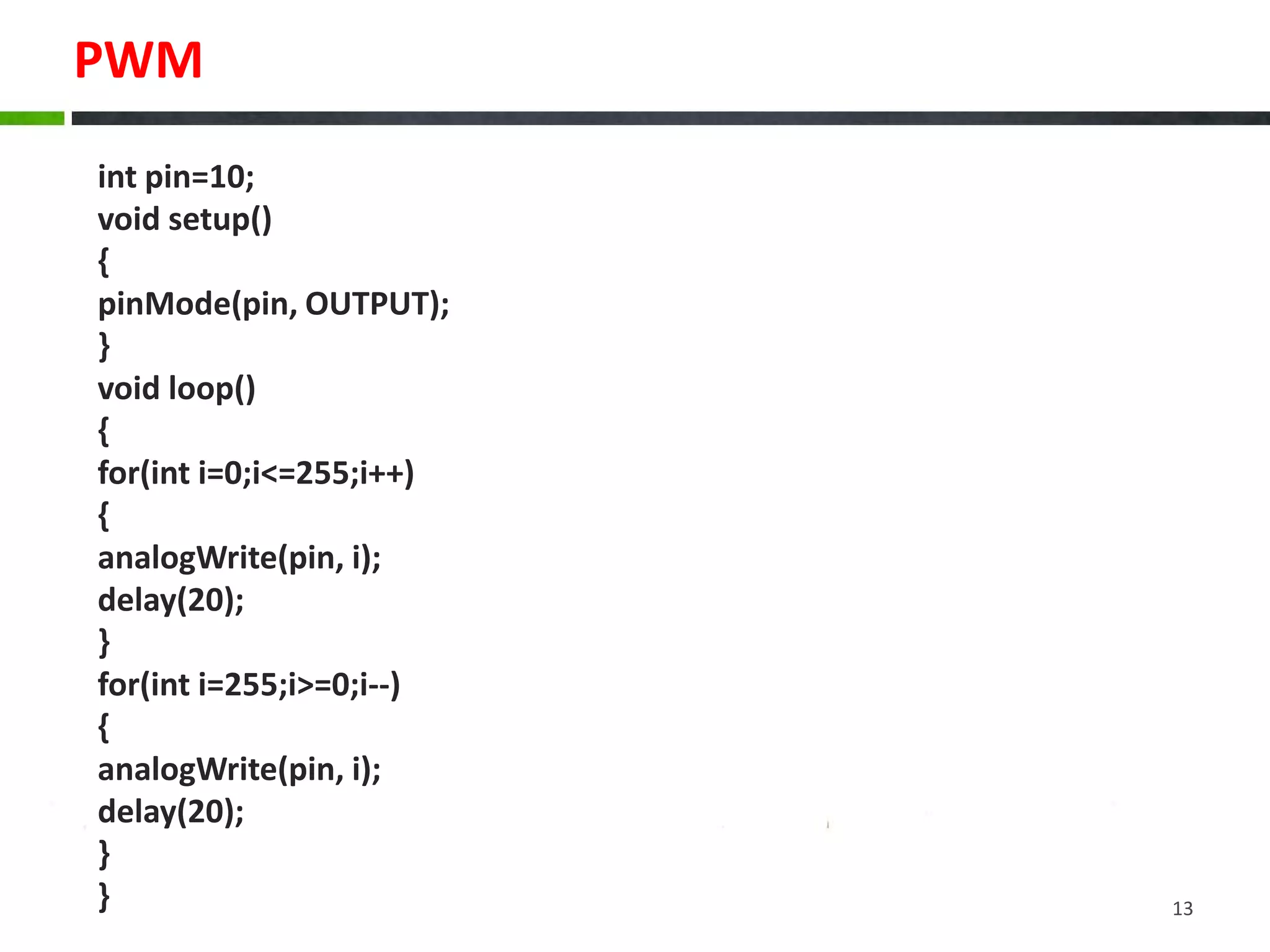 Arduino Based Applications Part 1 Ppt