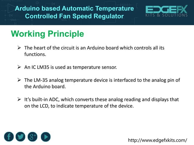 Arduino based automatic temperature controlled fan speed regulator ...