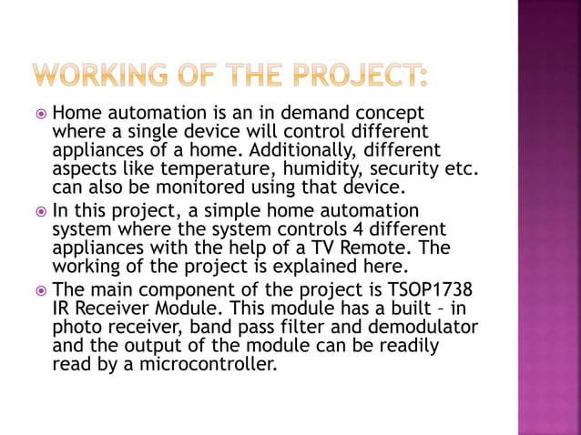Arduino Based Home Automation Using Tv Remote Pptx Radio Control Hobbies And Interests