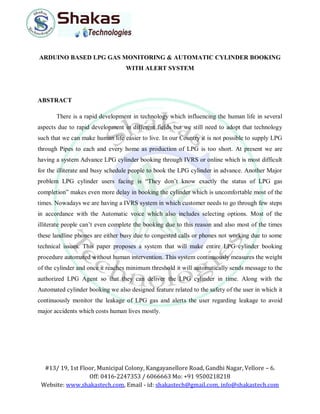 Arduino based lpg gas monitoring & automatic cylinder booking with ...