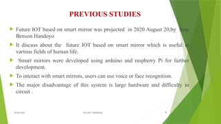 ARDUINO BASED PATIENT HEALTH MONITORING SYSTEM USING SMART MIRROR.pptx