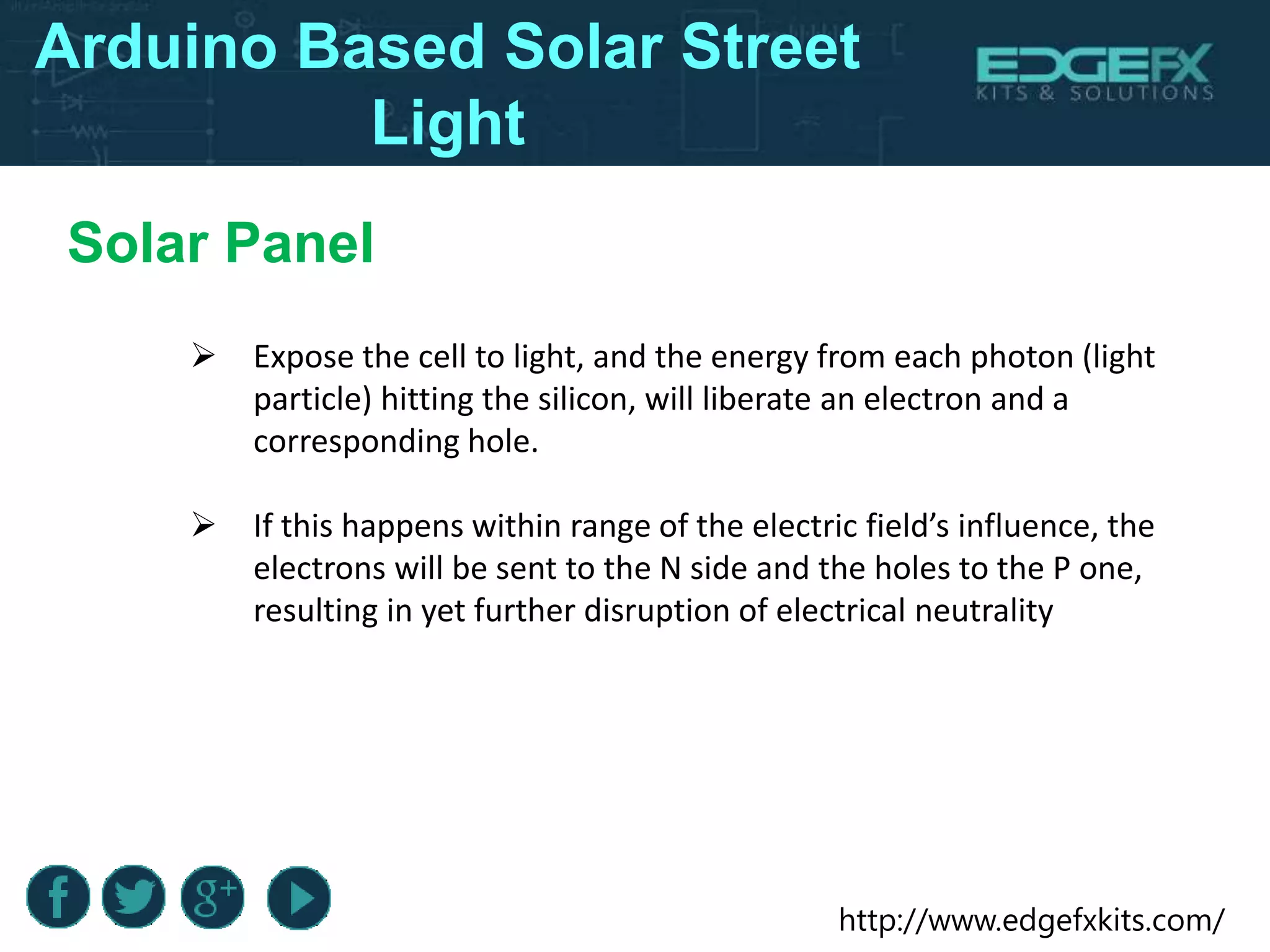 Arduino based solar street light | PPTX
