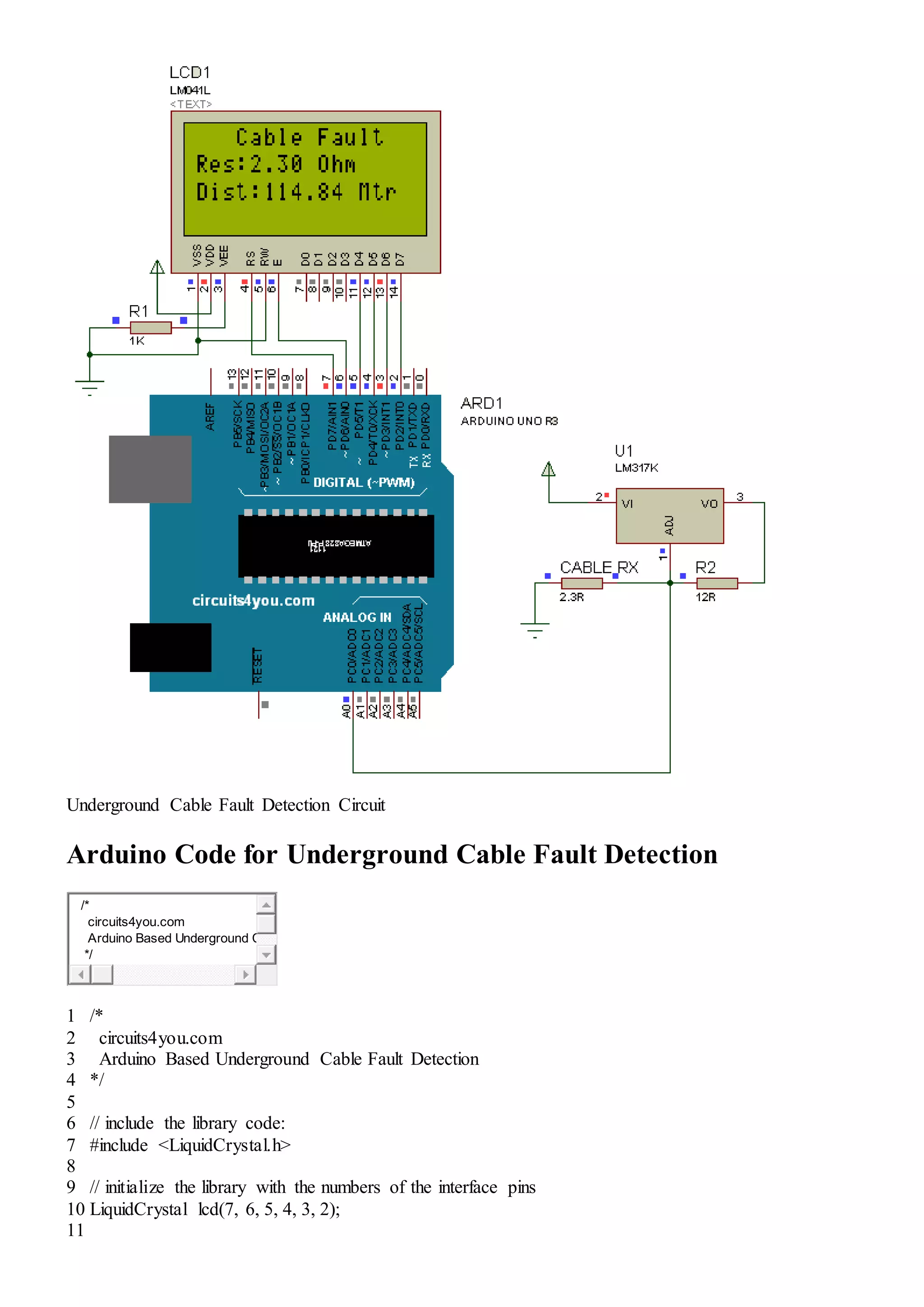 Arduino based underground cable fault detection | PDF | Free Download