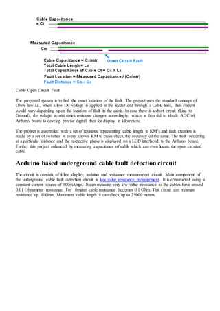 Arduino based underground cable fault detection | DOCX