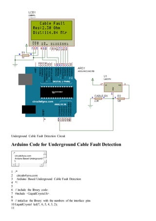 Arduino based underground cable fault detection | DOCX