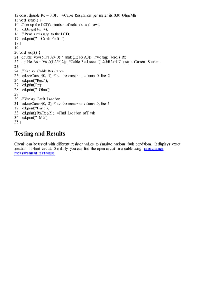 Arduino Based Underground Cable Fault Detection Pdf Free Download