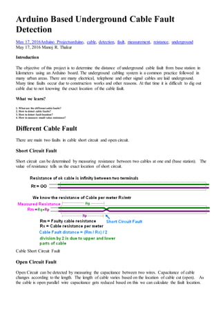 Arduino based underground cable fault detection | PDF