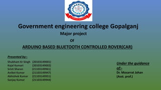 Arduino based bluetooth carthat operate with the help of mobile app | PPT