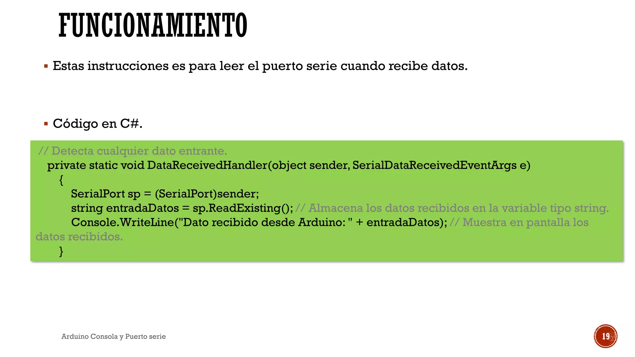 Arduino Consola Y Puerto Serie Ppt 